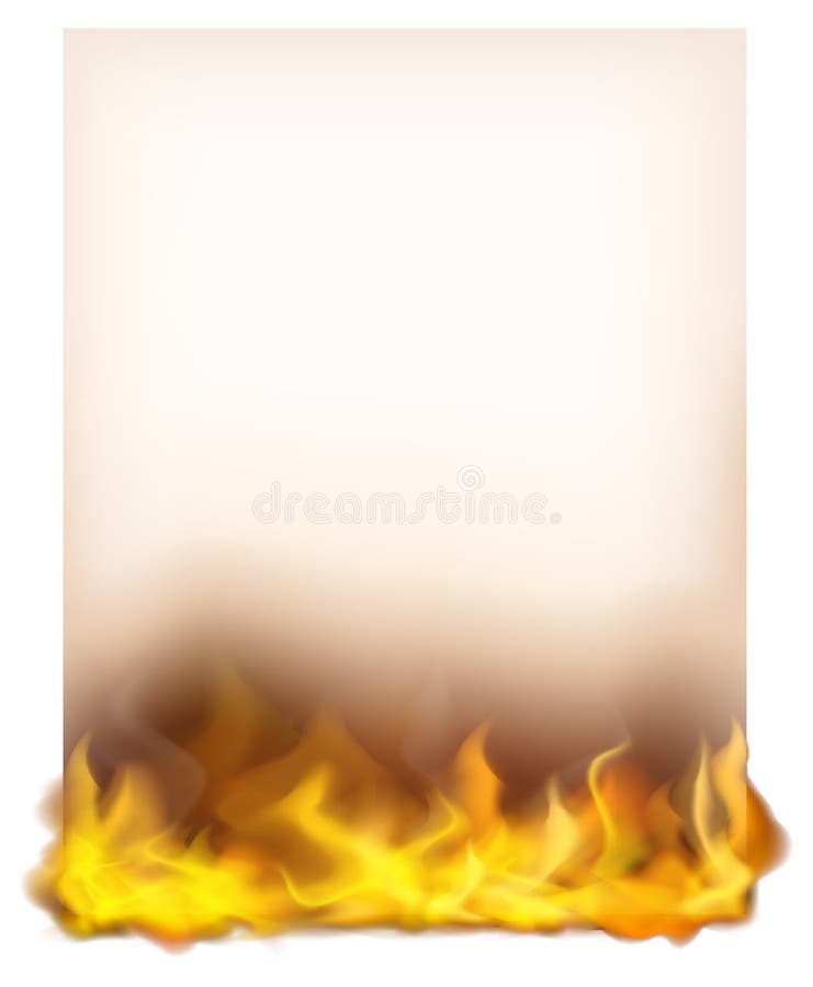 Paper Template with Fire at Bottom Stock Vector - Illustration of flame ...