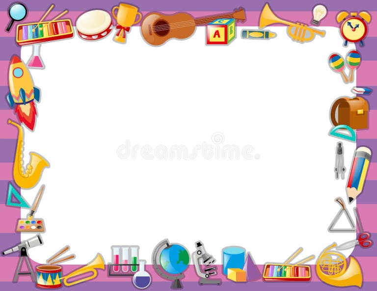 Paper Template with Instruments on Border Stock Vector - Illustration ...