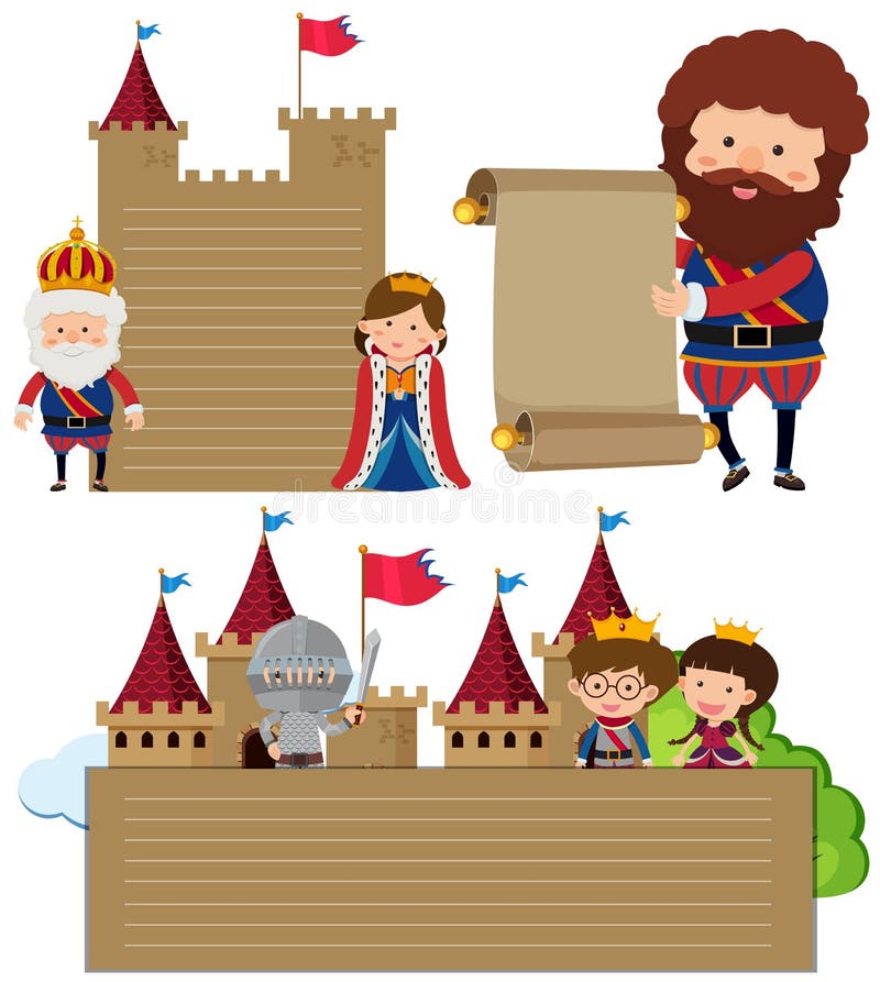 Paper Template with King and Queen Stock Vector - Illustration of ...