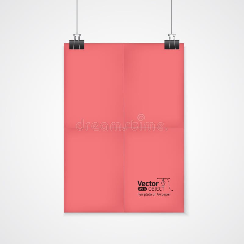 Paper a4 template red stock vector. Illustration of design - 63599082