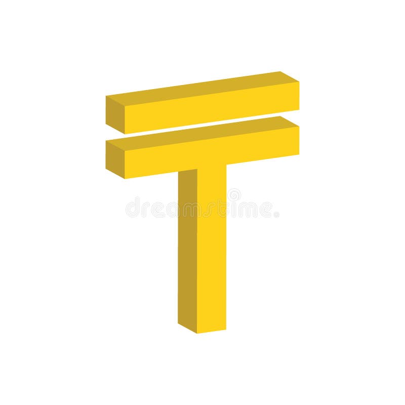 Paper Tenge Icon. .Tenge Sign. 3D Isometric Vector ICON Stock Vector ...