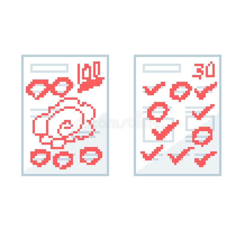 Paper test results stock vector. Illustration of correct - 267160384