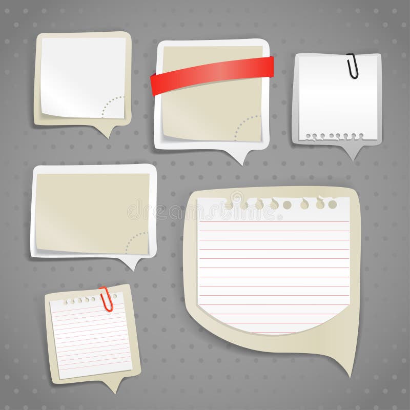 Paper Text Bubbles Clip-art Stock Vector - Illustration of note ...