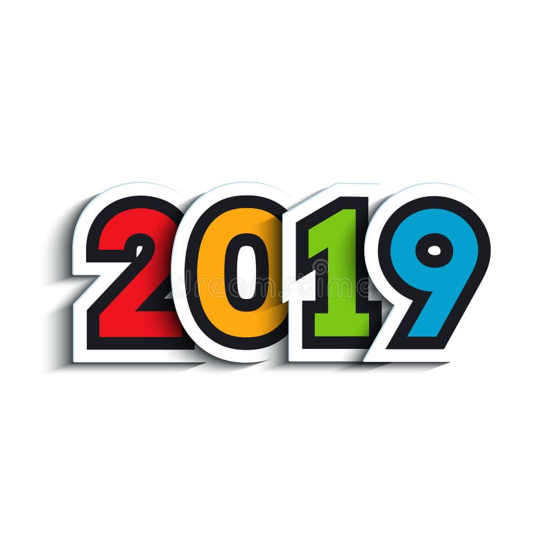 Paper 2019 Text Design with Snowflake Stock Vector - Illustration of ...