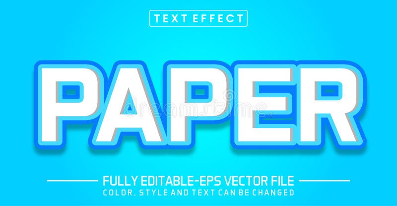 Paper Text Editable Style Effect. Colorful Text Theme Stock Vector ...