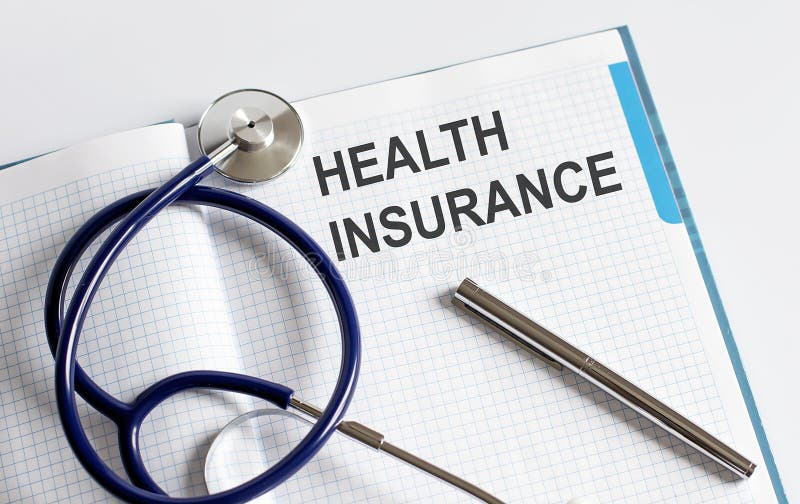 Paper with Text Health Insurance on Table with Stethoscope Stock Photo ...