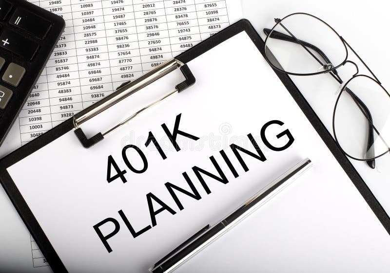 Paper with Text 401K Planning on the Table on the Chart Stock Image ...