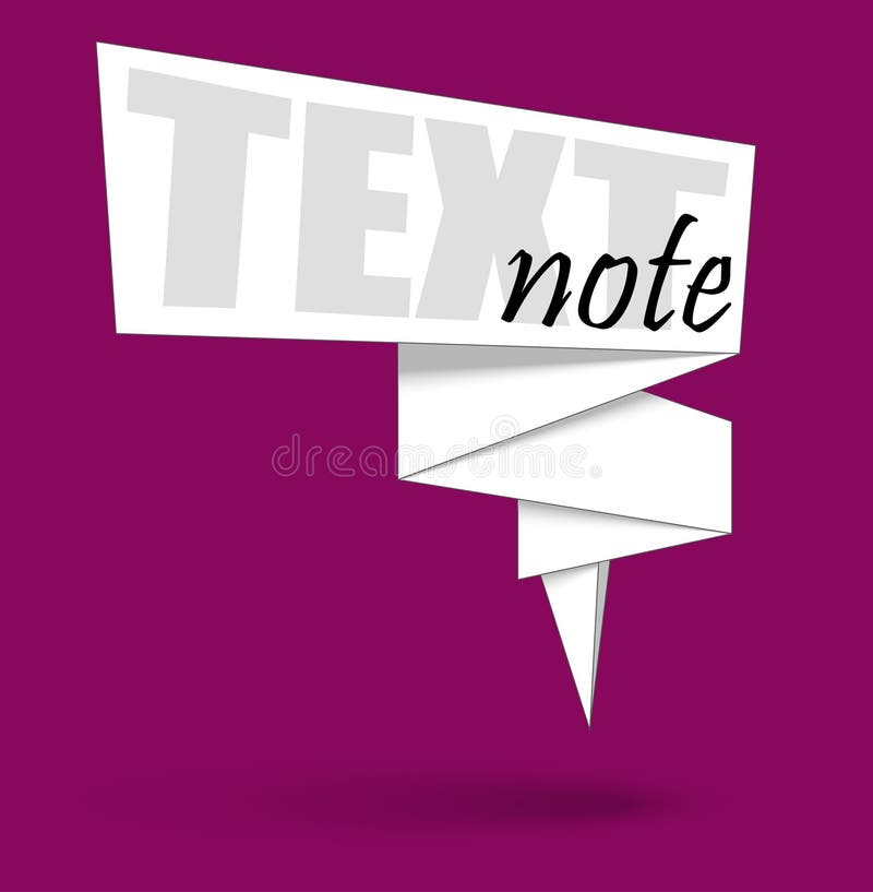 Paper Text Message Note Balloon. Vector Illustration Stock Vector ...