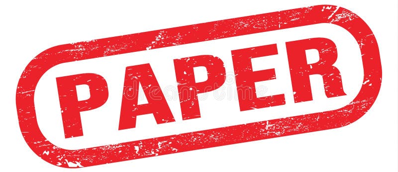 PAPER, Text on Red Rectangle Stamp Sign Stock Illustration ...