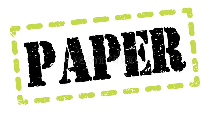 PAPER Text Written on Green-black Stamp Sign Stock Illustration ...