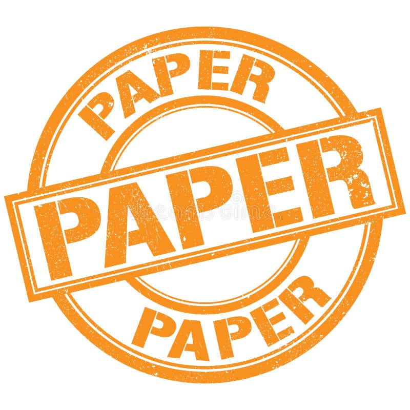 PAPER Text Written on Orange Stamp Sign Stock Illustration ...