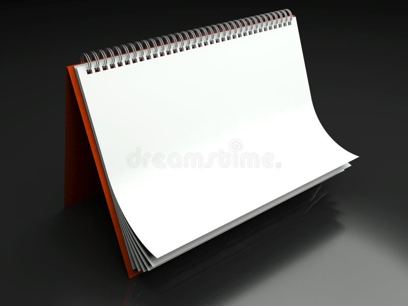 Paper Texture in Blank Calendar on Table Stock Illustration ...