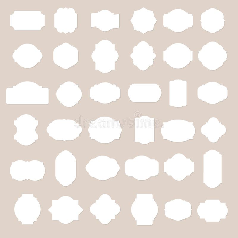 Paper Texture Collection Blank Frames and Label Set. Stock Vector ...