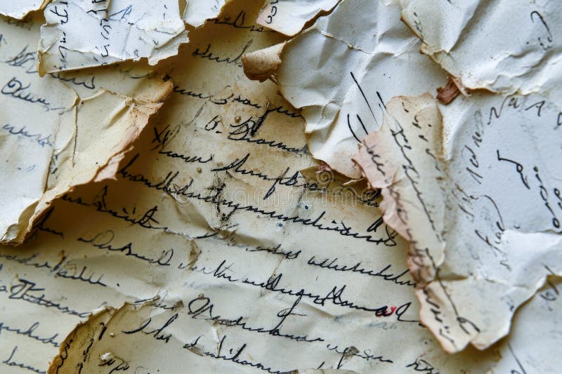 Paper Texture with Torn Edges and Writing Stock Illustration ...