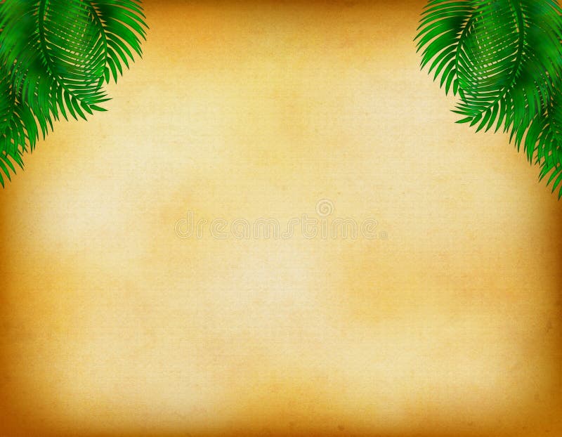 Paper Texture Wallpaper with Tropical Leaves and Copy Space Stock Image ...