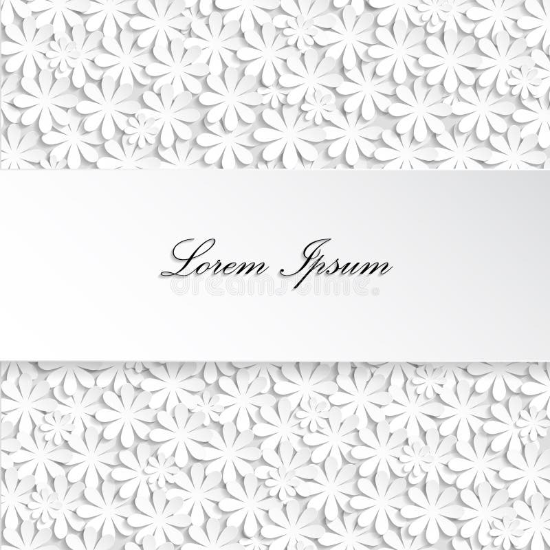 Paper Texture White Wedding Floral Background Stock Illustration ...