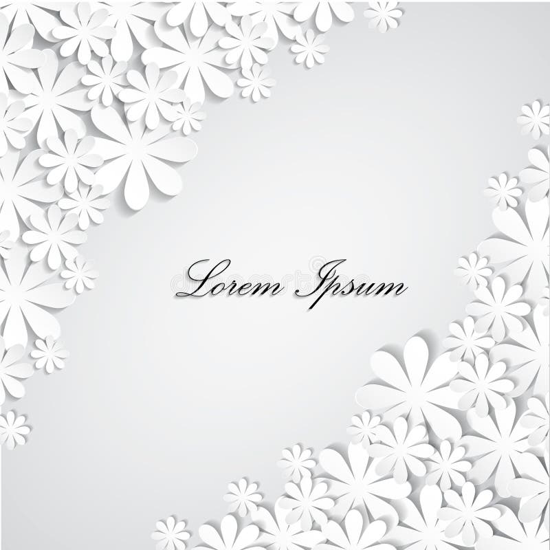 Paper Texture White Wedding Floral Background Stock Illustration ...