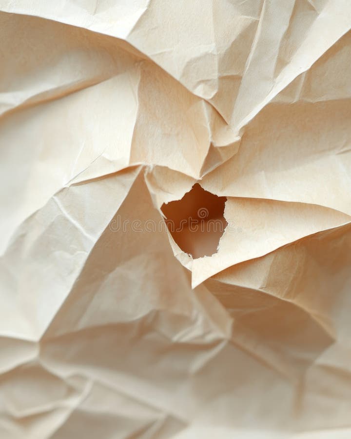 Paper Texture with Worn Hole at Central Crease Intersection Stock ...