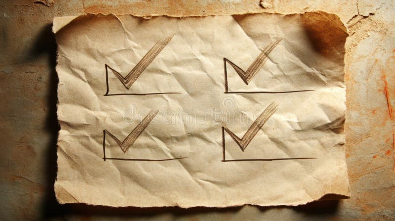 Paper with Three Check Boxes Sketched on Surface Stock Illustration ...
