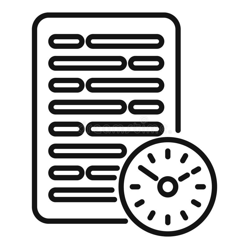 Paper Time Icon Outline . Clock Project Stock Illustration ...