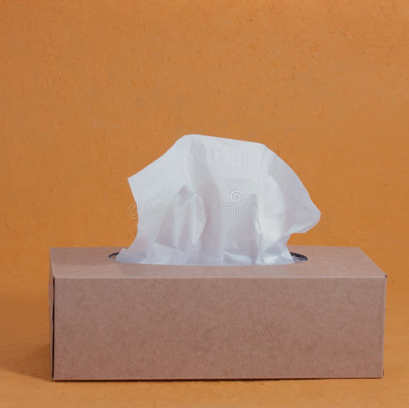 Paper Tissue Box on Orange Background Stock Image - Image of cardboard ...