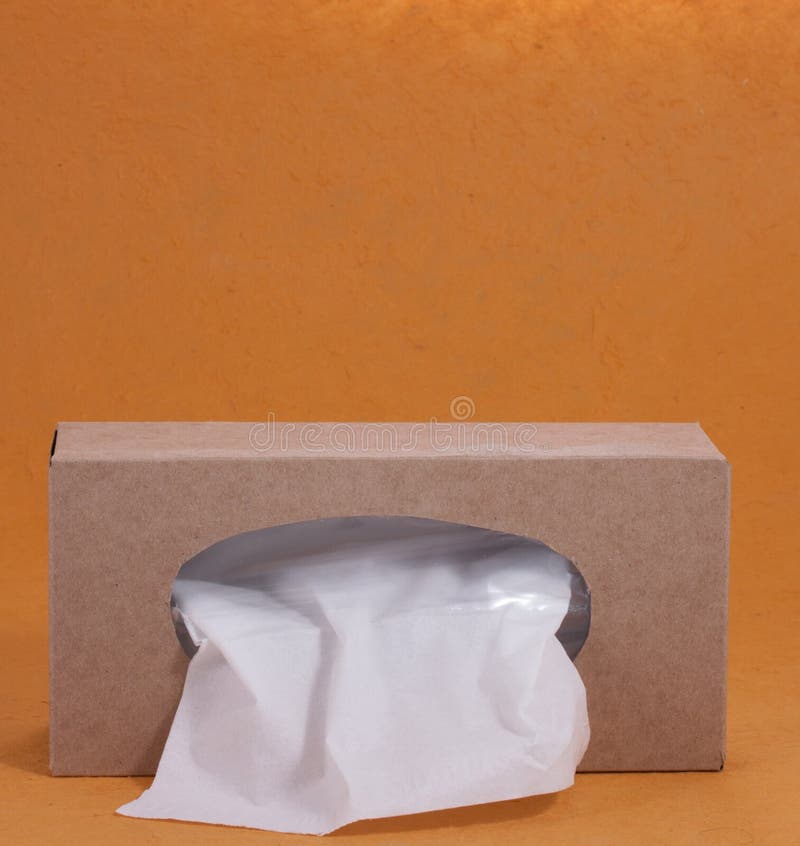 Paper Tissue Box on Orange Background Stock Photo - Image of sick ...