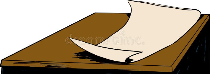 Paper on Top of Desk stock illustration. Illustration of hand - 58953203