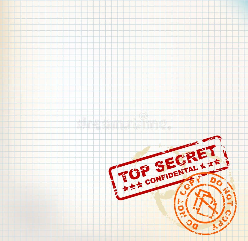 Paper with Top Secret Stamps Stock Vector - Illustration of grungy ...