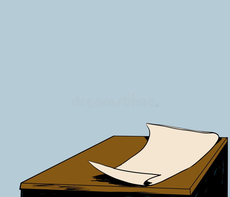 Paper on Top of Table stock illustration. Illustration of hand - 58953265