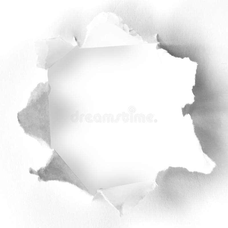 Paper with Torn Hole in the Middle Stock Photo - Image of background ...
