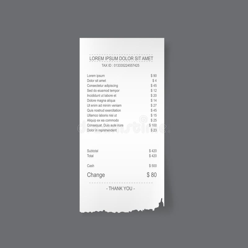 Vector Paper Torn Realistic Receipt. - Illustration Stock Vector ...