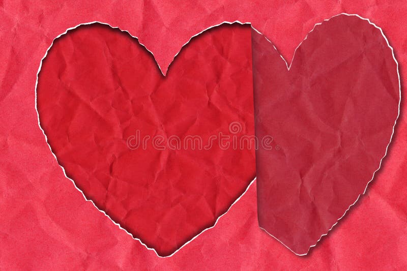 Paper Torn in the Shape of a Heart, Abstract Background with Heart ...