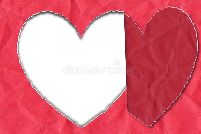 Paper Torn in the Shape of a Heart Stock Photo - Image of paper ...