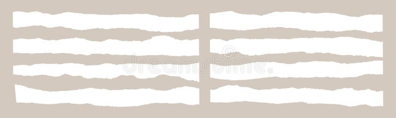 Paper Torn Strip Stroke with Cut Stuck Edges Vector Illustration. Blank ...