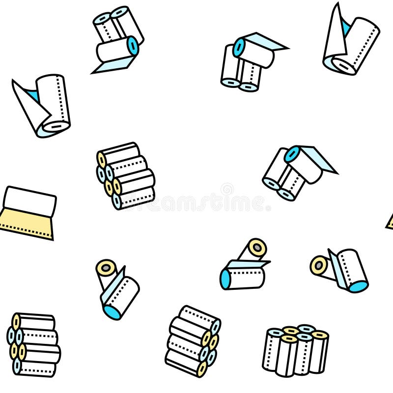 Paper Towel Roll Kitchen Vector Seamless Pattern Stock Vector ...