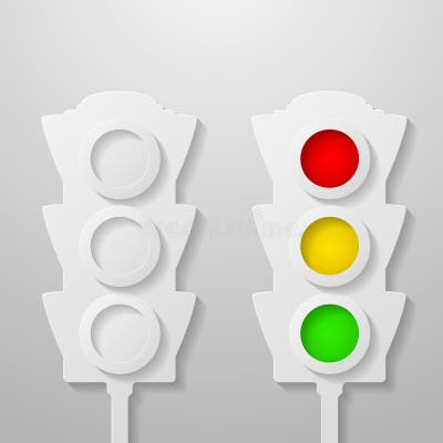 Paper traffic light stock vector. Illustration of icon - 41596825