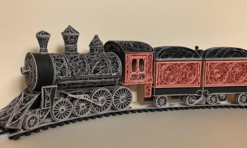 Paper Train Model on a Track Surface, Ideal for Editorial and ...