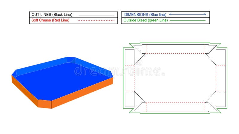 Paper Tray Box Corrugated Paper Tray Box and Paper Food Tray Box, Die ...