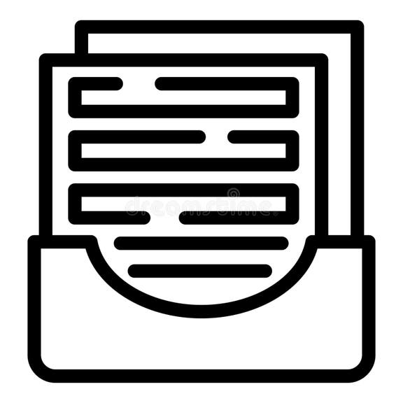 Paper Tray Icon Outline Vector. Office Storage Stack Stock Vector ...