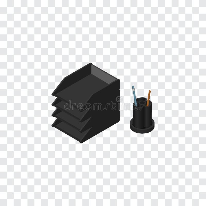 Paper Tray Isometric. Desk File Rack Vector Element Can Be Used for ...