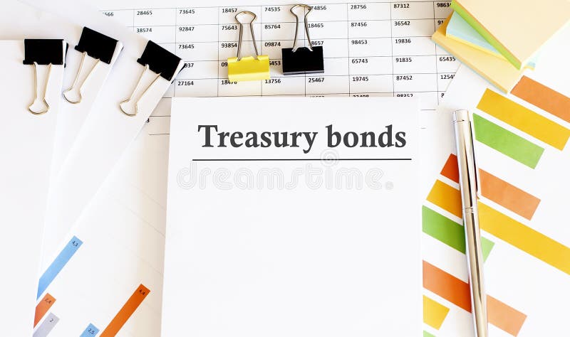 Treasury Bonds Word Written on a Piece of Paper. Stock Image - Image of ...