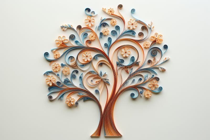 Paper Tree in Quilling Style Stock Image - Image of symbol, creative ...