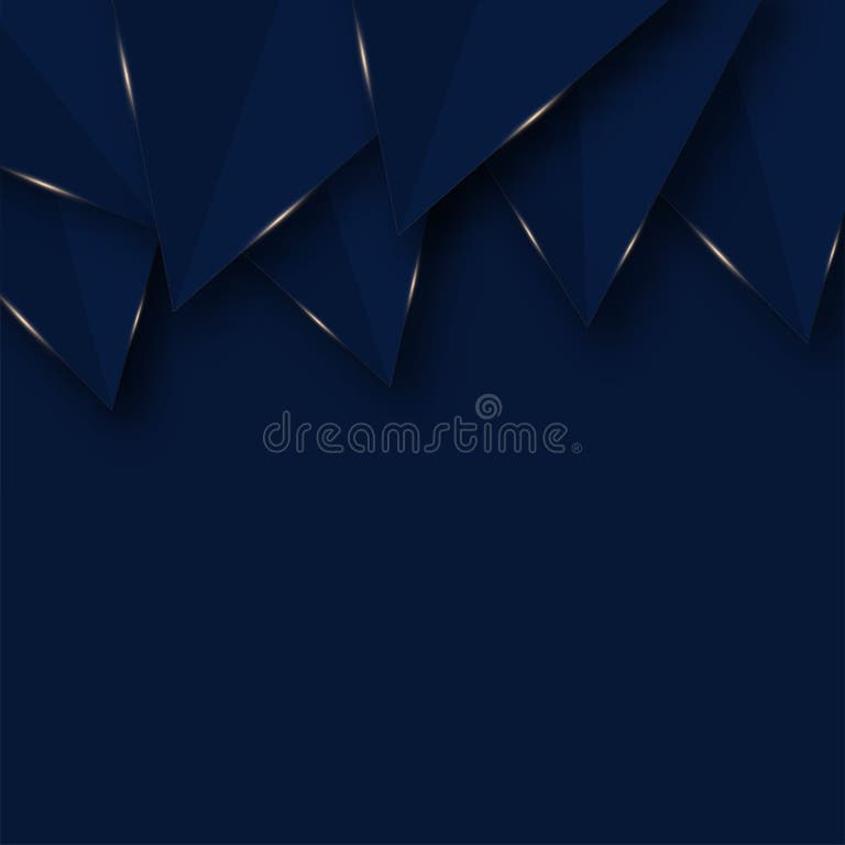 Paper Triangle Elements with Golden Edges Against Blue Stock ...