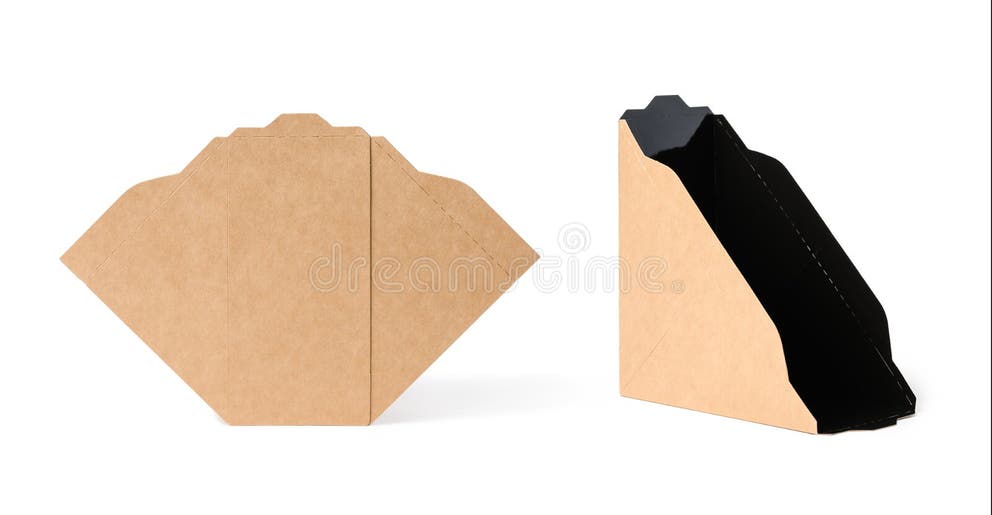 Paper Triangular Packaging for Fast Food in a Folded and Unfolded ...