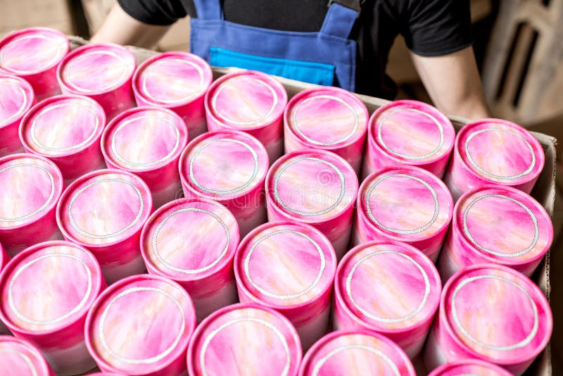 Paper tubes packaging stock photo. Image of tube, pink - 110557990