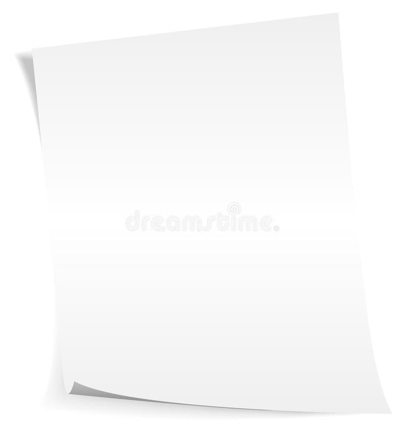 White sheet of paper stock vector. Illustration of space - 8340987