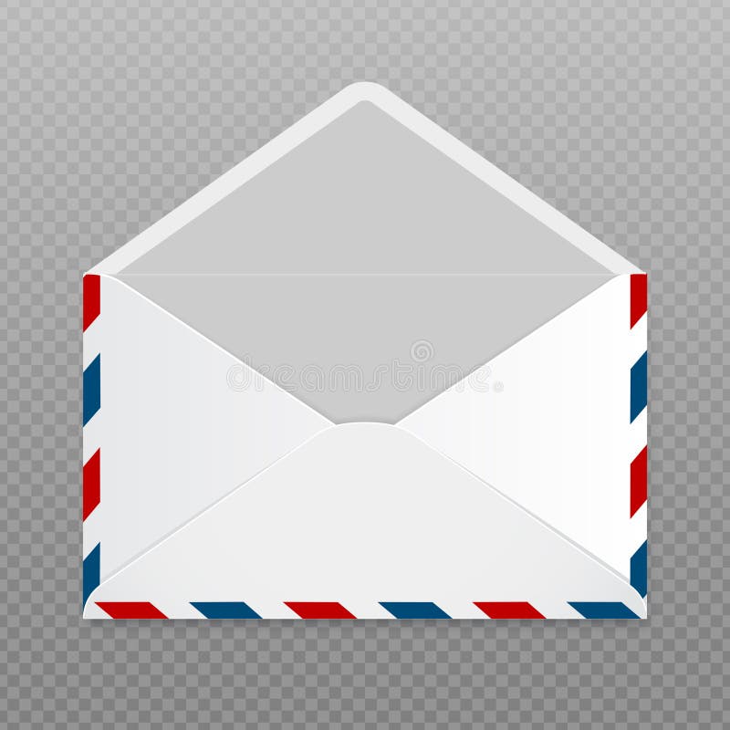Paper Vector Envelope. Realistic White Opened Envelope with Striped ...
