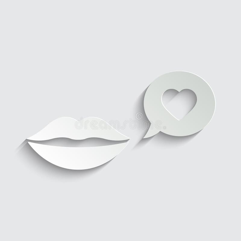 Lips with Chat Icon. Lips Symbol for Web Design Stock Vector ...