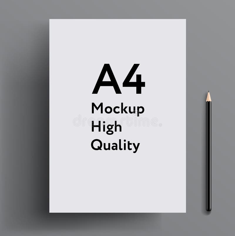 A4 Paper Mockup Design Vector With A Space For Text Stock Vector ...