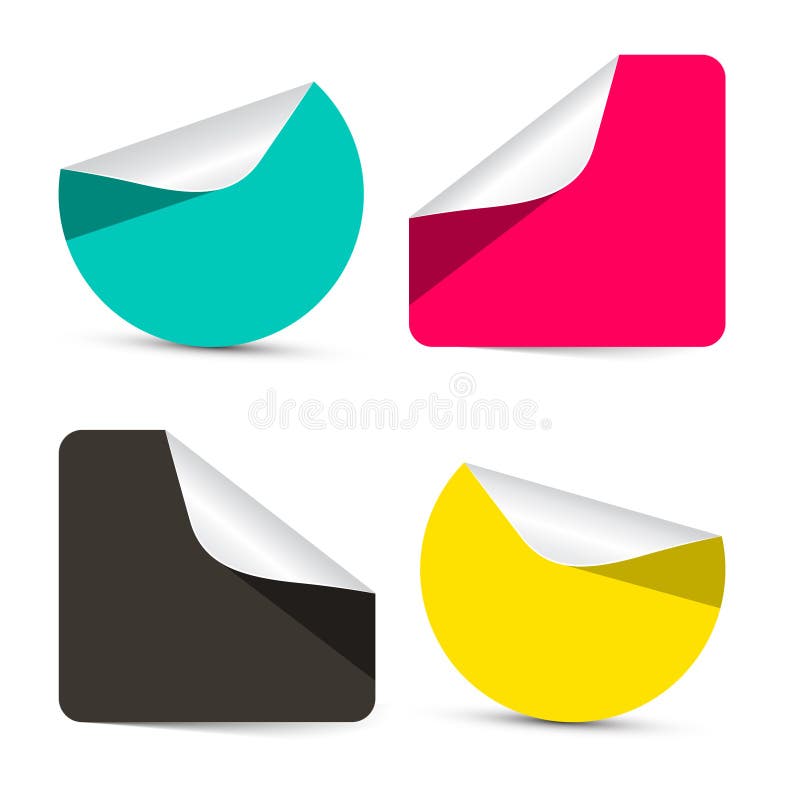 Paper Vector Stickers Set stock vector. Illustration of label - 62829833